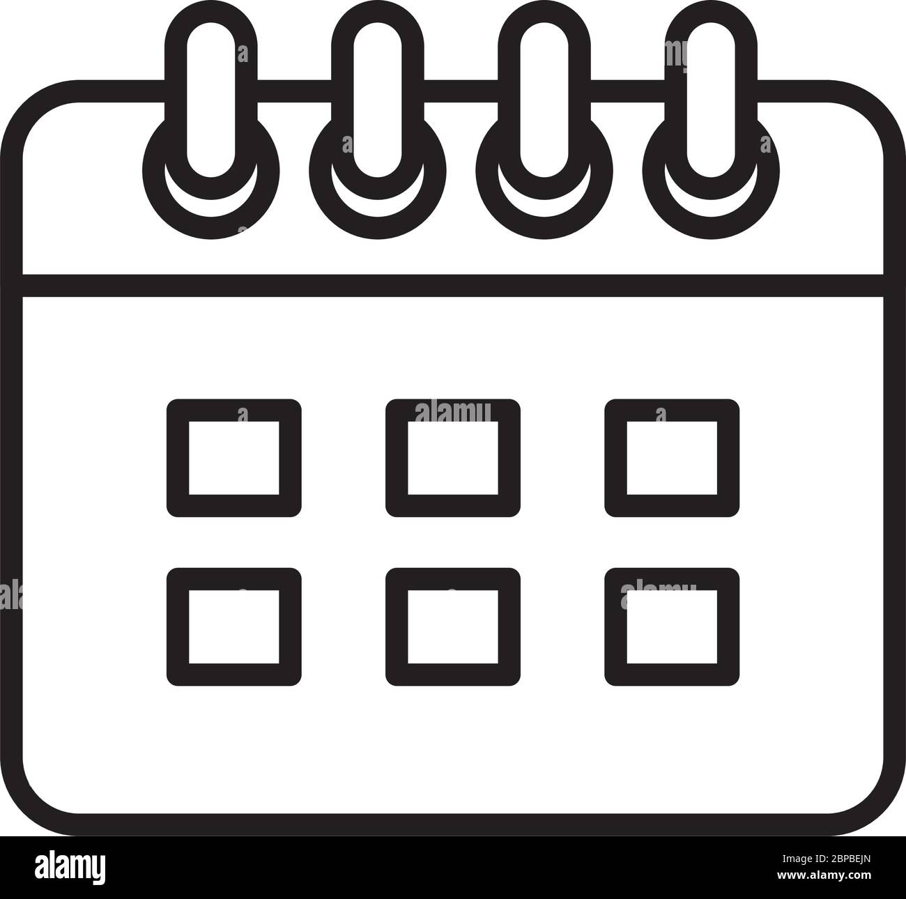 calendar planner icon over white background, line style, vector ...