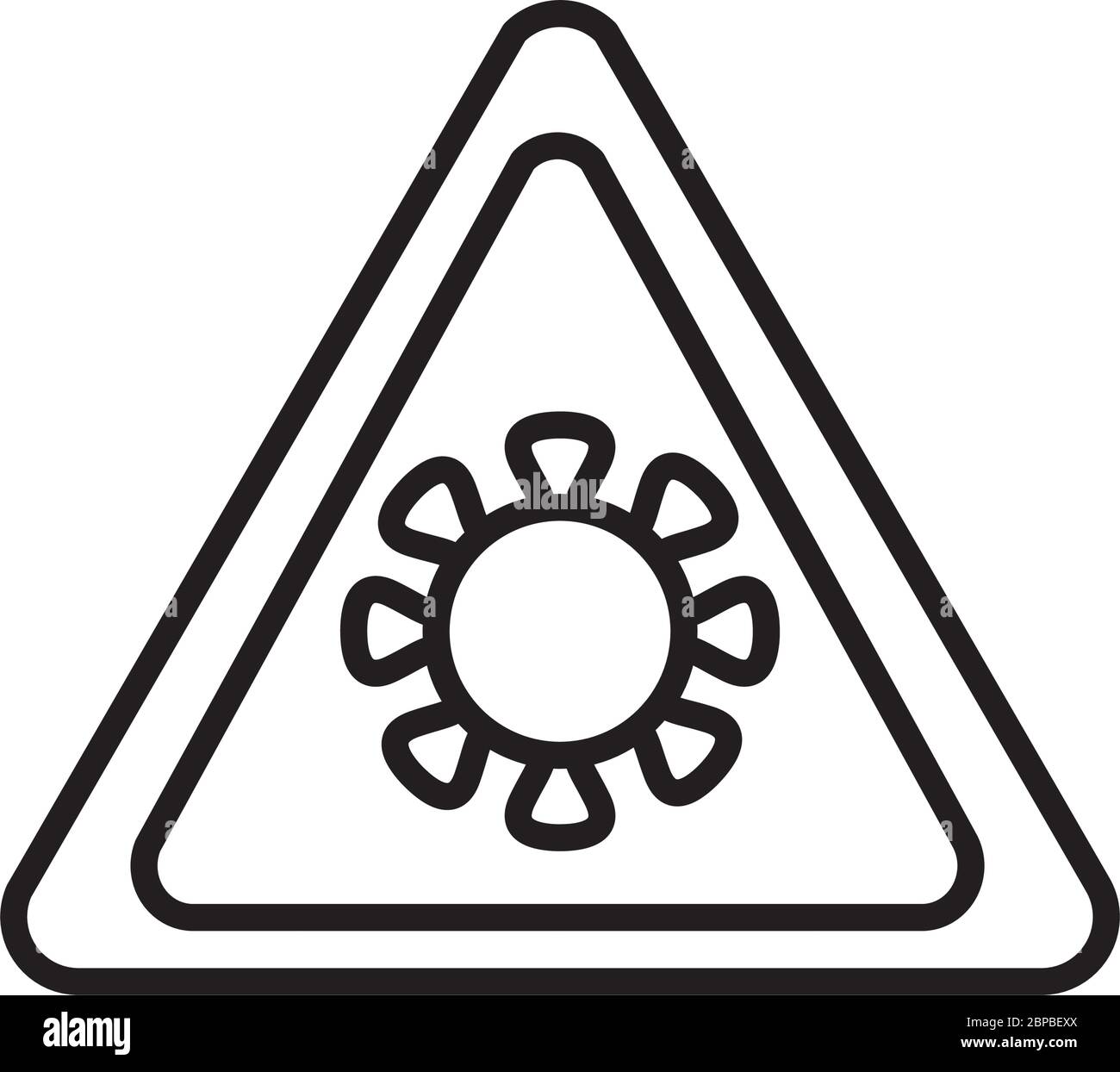 virus warning sign over white background, line style, vector ...