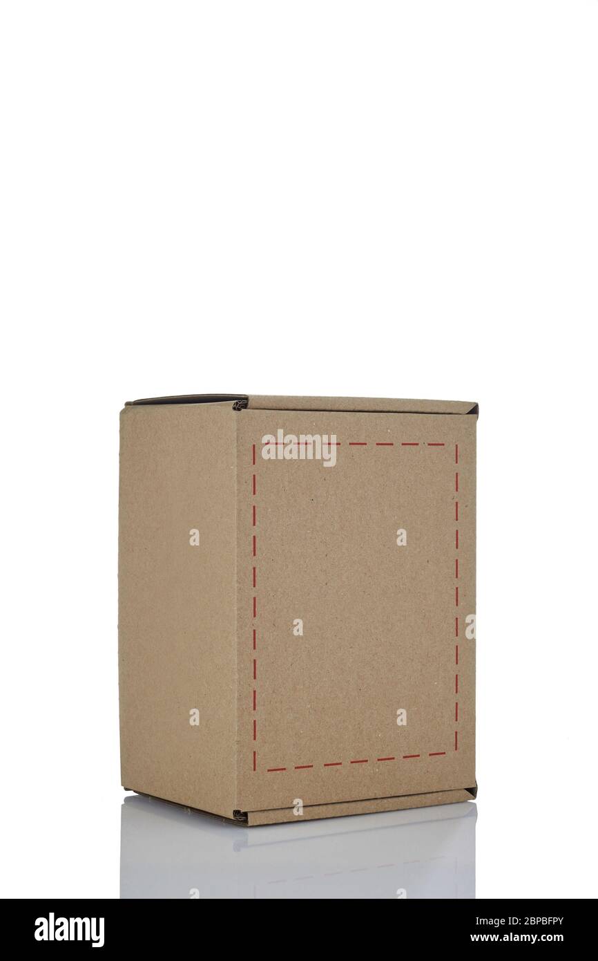 Closed cardboard box isolated on white background Stock Photo - Alamy