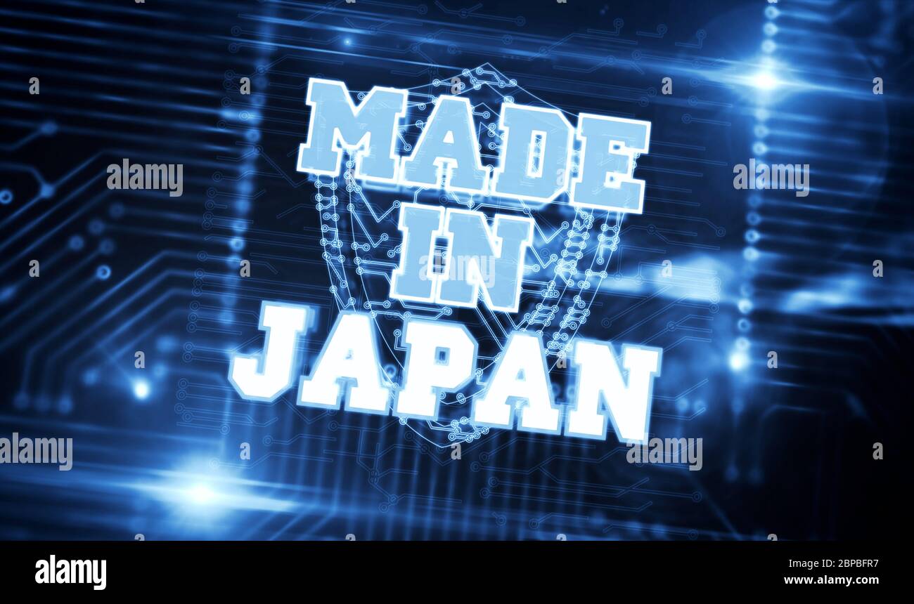 Made in Japan. Industry, export and innovation. Modern technology CPU ...