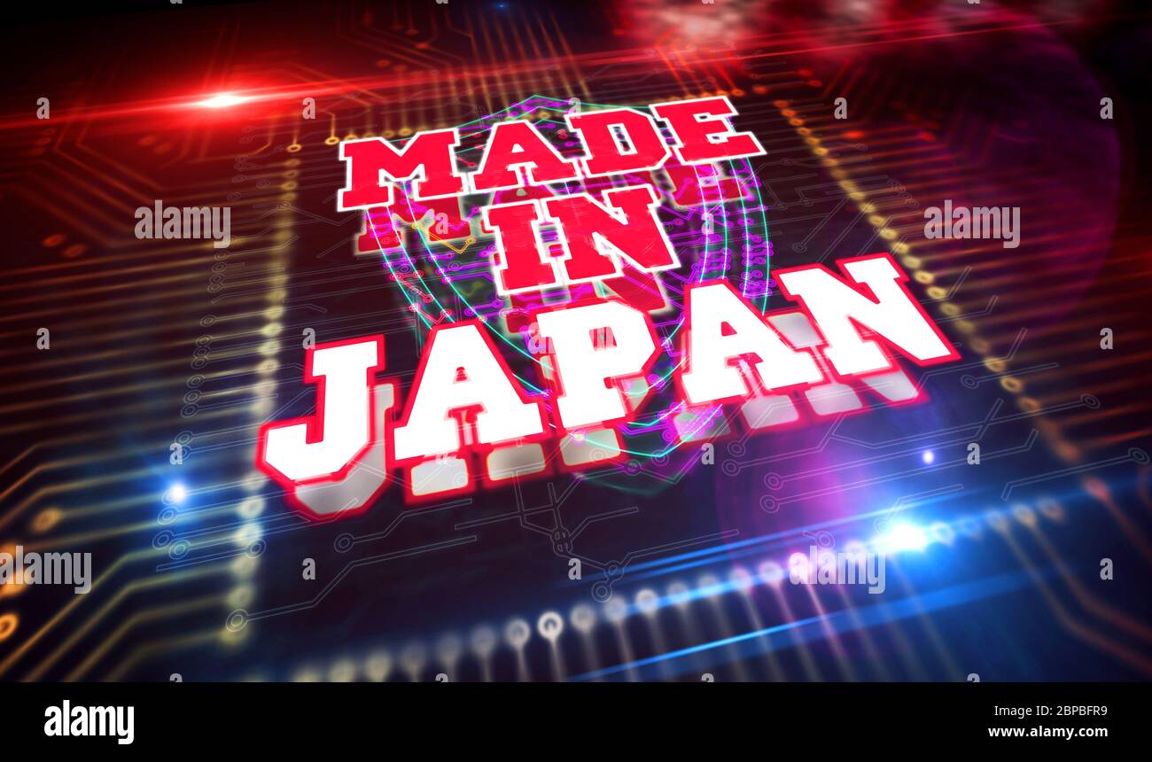 Made in Japan. Industry, export and innovation. Modern technology CPU ...