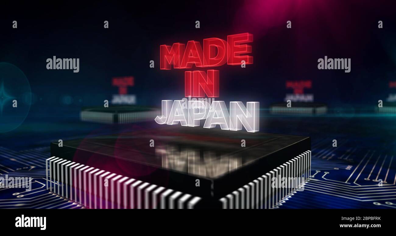Made in Japan. Industry, export and innovation. Modern technology CPU ...