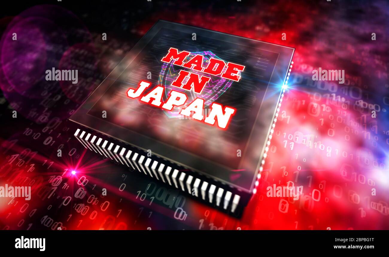 Made in Japan. Industry, export and innovation. Modern technology CPU ...