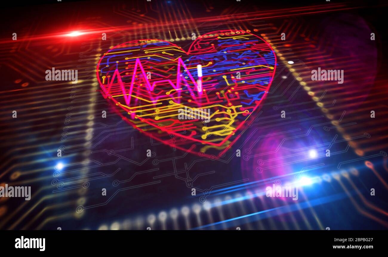 Cyber life and beating heart. Love, digital dating, robotics, health ...