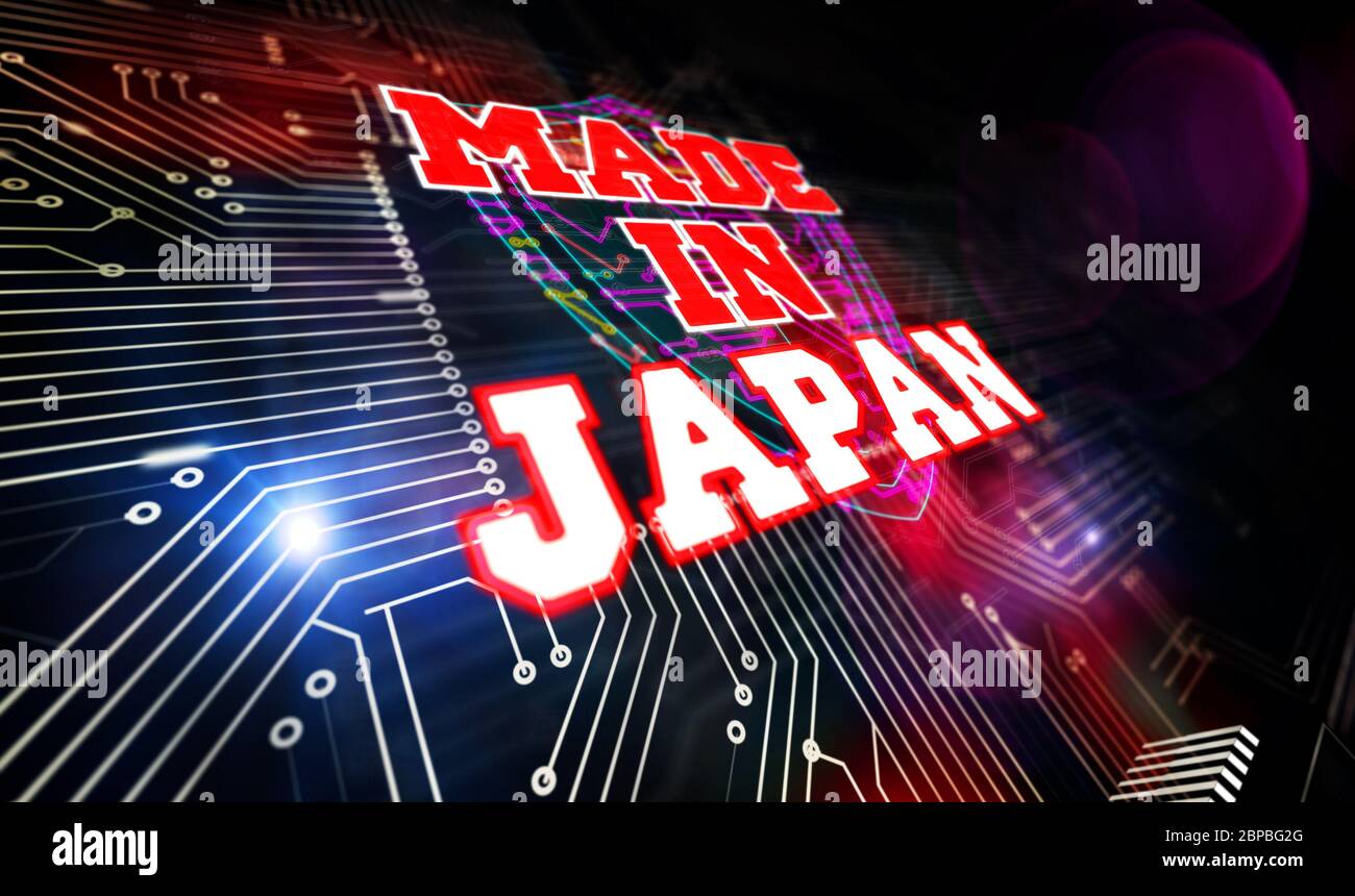 Made in Japan. Industry, export and innovation. Modern technology CPU ...