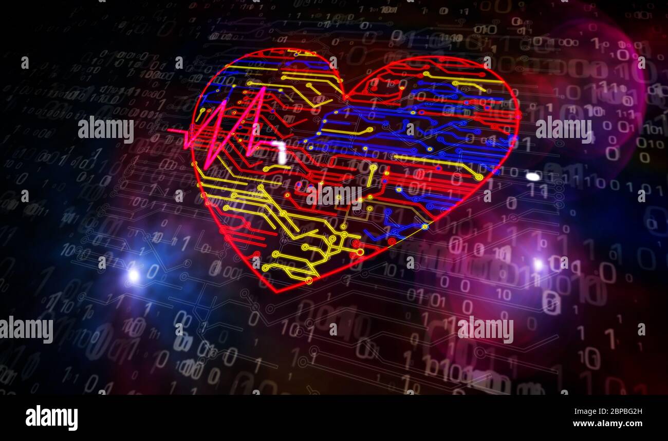 Cyber life and beating heart. Love, digital dating, robotics, health ...