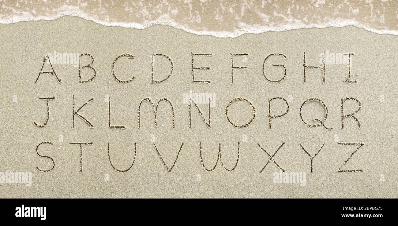Script in sand hi-res stock photography and images - Alamy