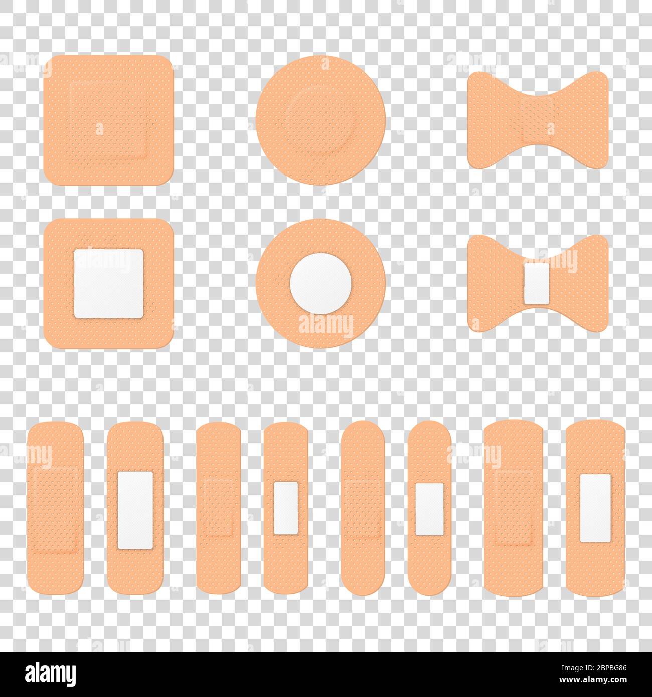 Vector 3d Realistic Medical Patch Icon Set Closeup Isolated on Transparent Background. Design ...
