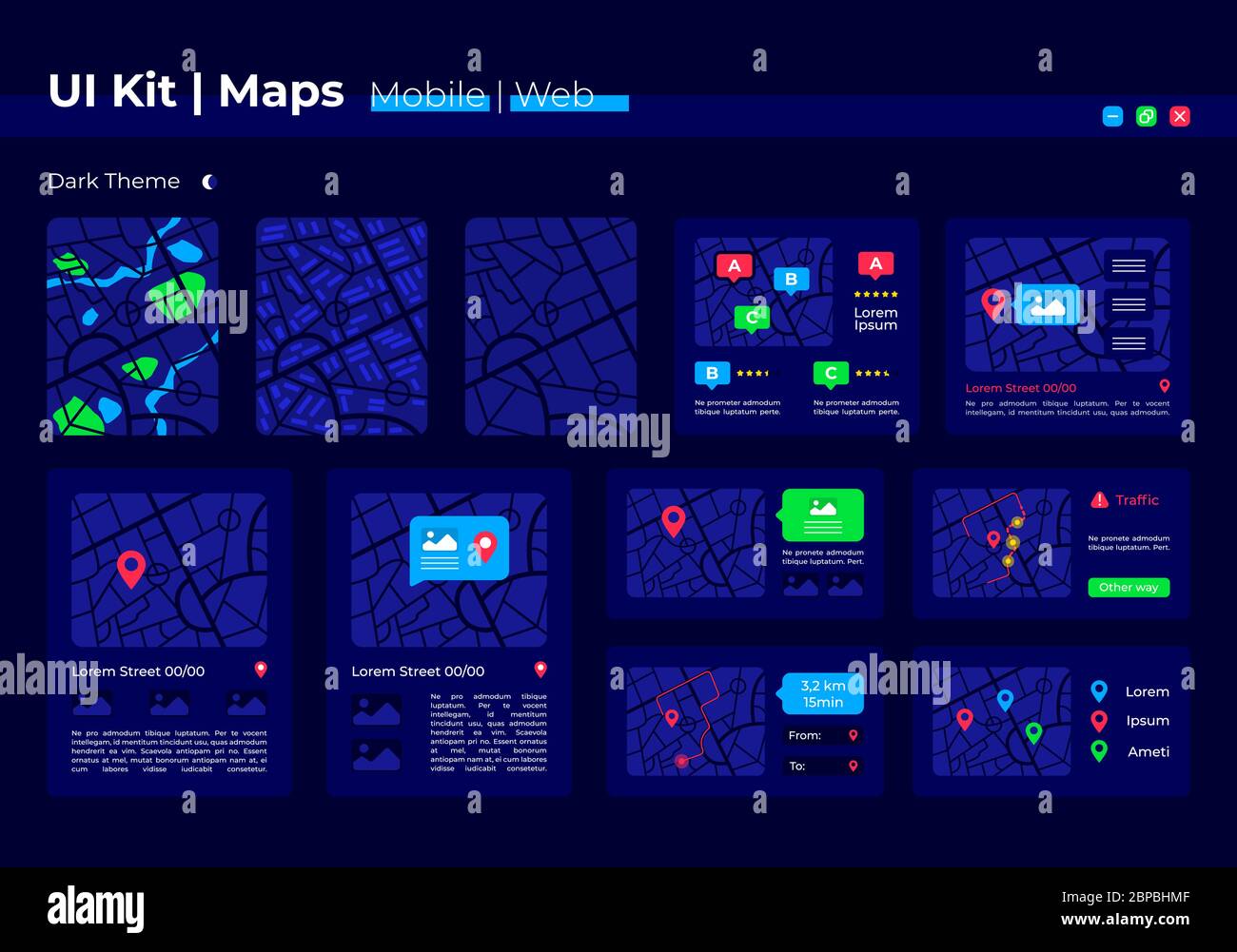 GPS position UI elements kit Stock Vector Image & Art - Alamy