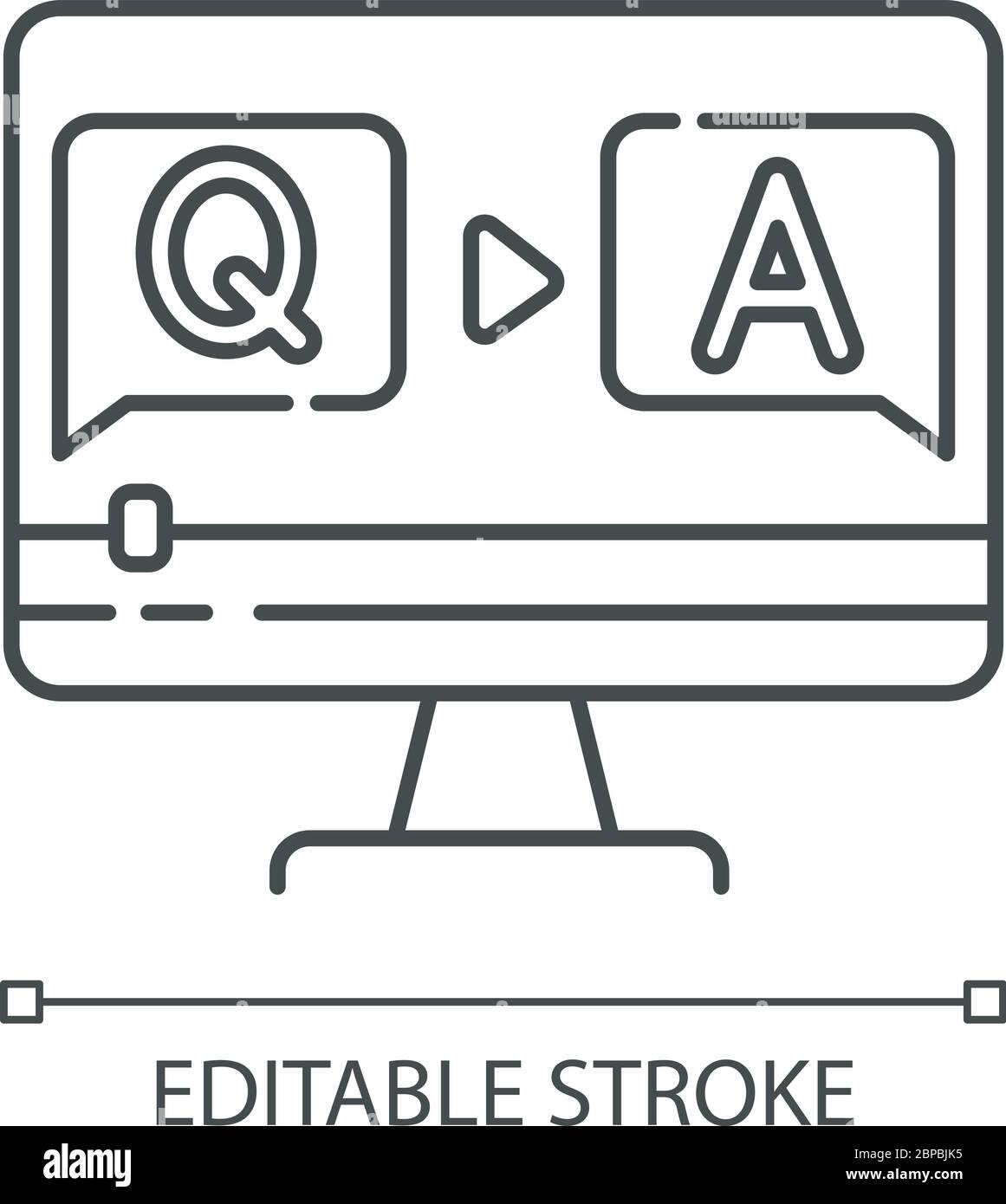 Question and answer video pixel perfect linear icon Stock Vector Image ...