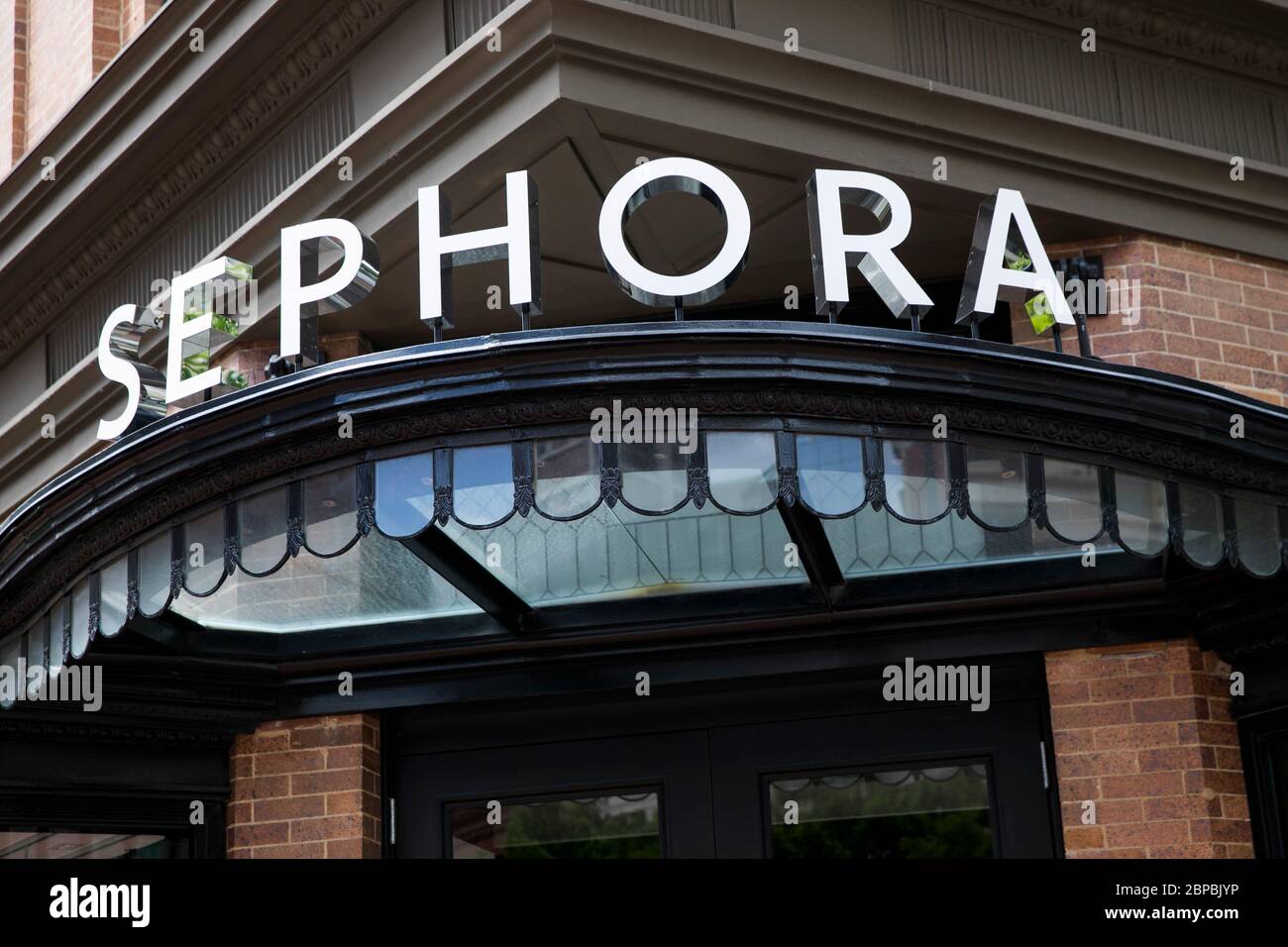 A logo sign outside of a Sephora retail store location in Washington, D ...