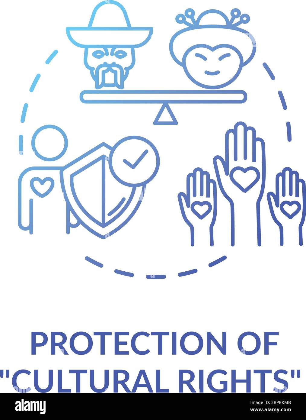Protection of cultural rights blue gradient concept icon Stock Vector ...
