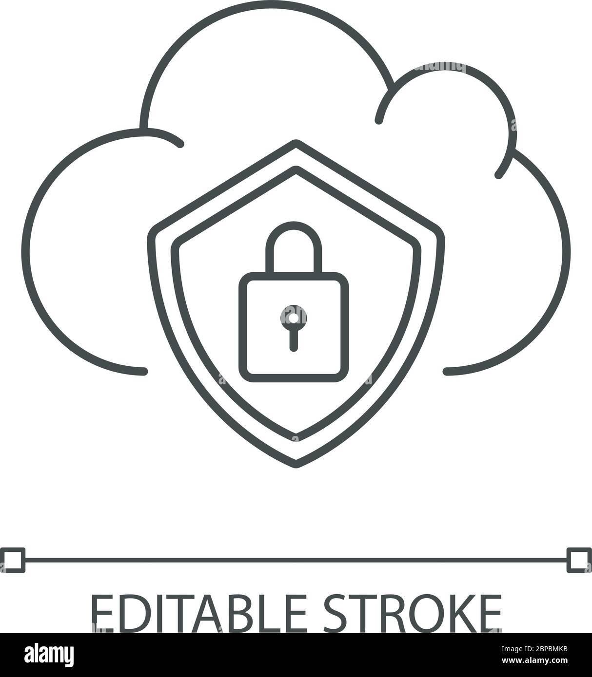 Cloud security pixel perfect linear icon Stock Vector Image & Art - Alamy