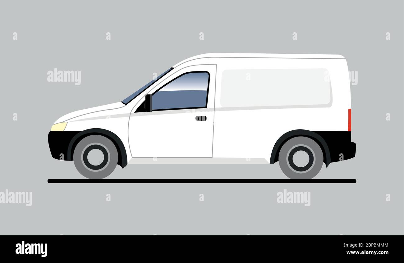 Vector small van, cargo car, side view. White blank van template for ...