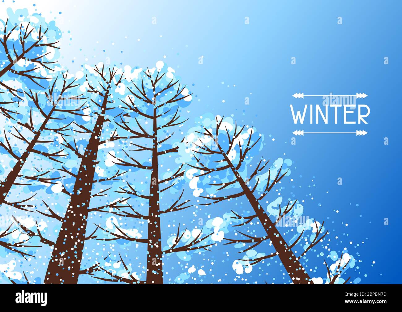 Winter forest background with stylized trees Stock Vector Image & Art ...