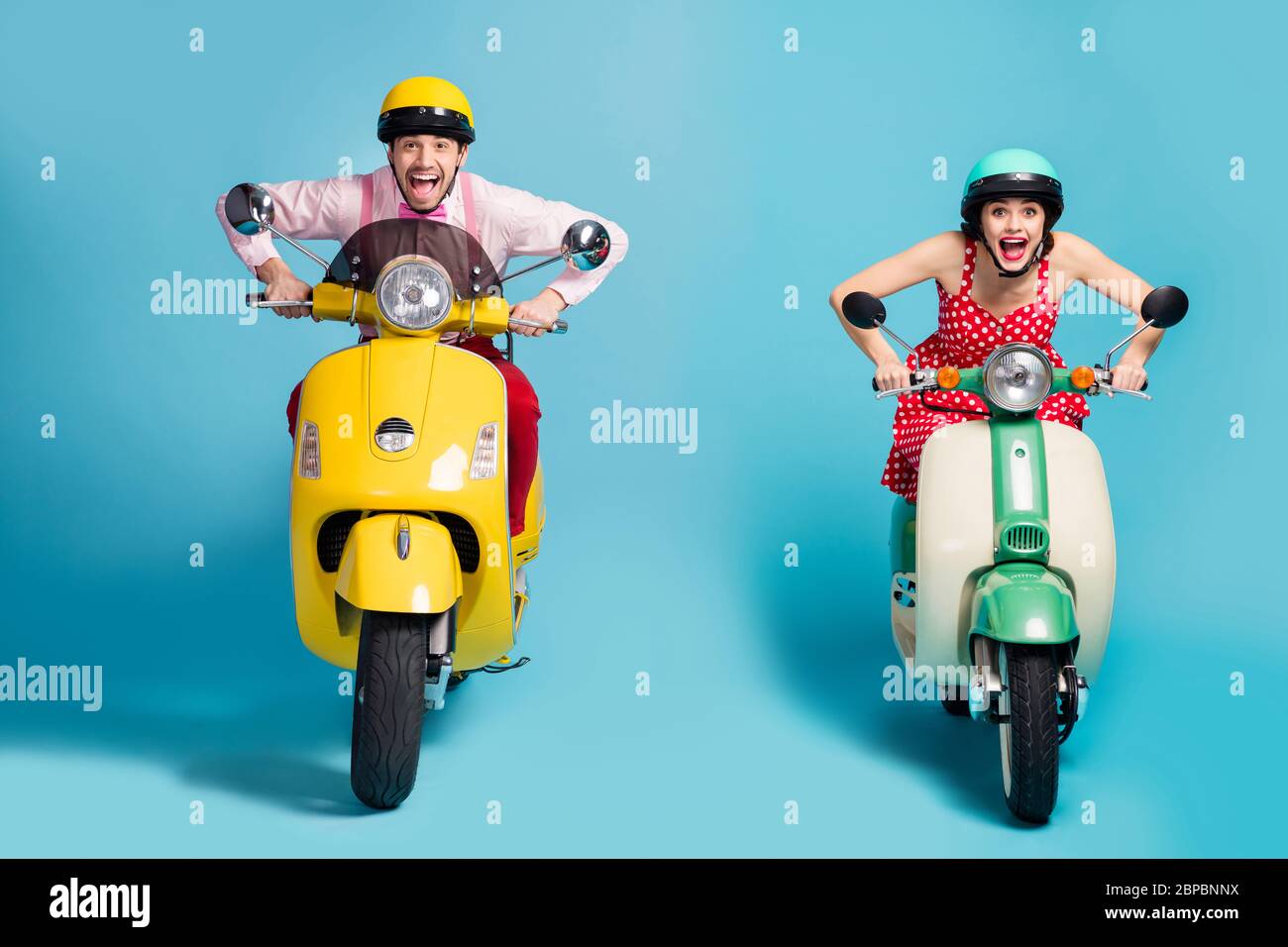 Portrait of his he her she nice attractive cheerful glad ecstatic crazy ...