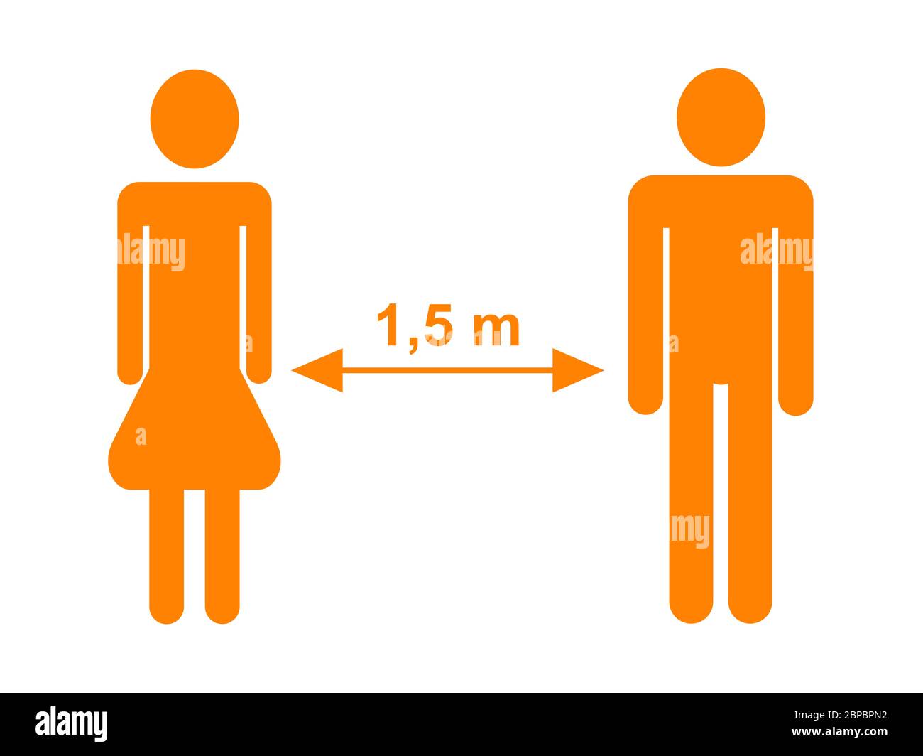 Safety distance between people, symbolic representation in an ...
