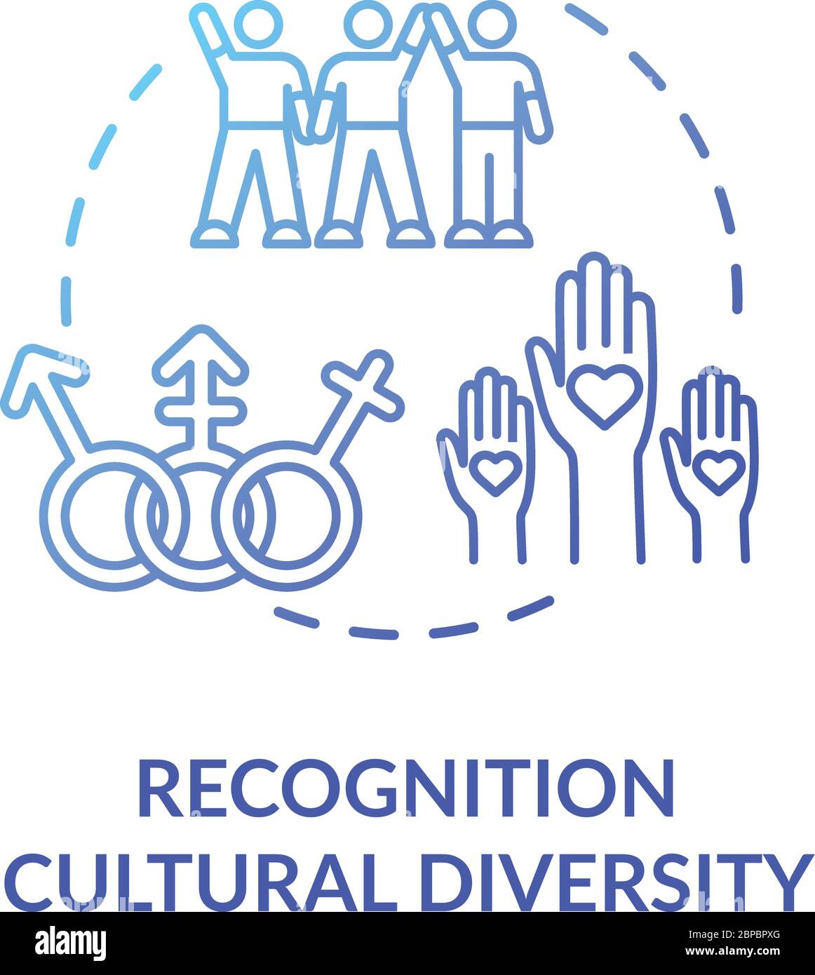 Cultural diversity recognition blue concept icon Stock Vector Image ...