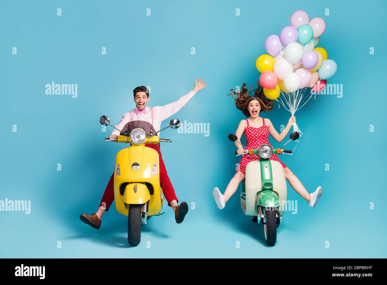 Portrait of his he her she nice attractive cheerful excited glad ...