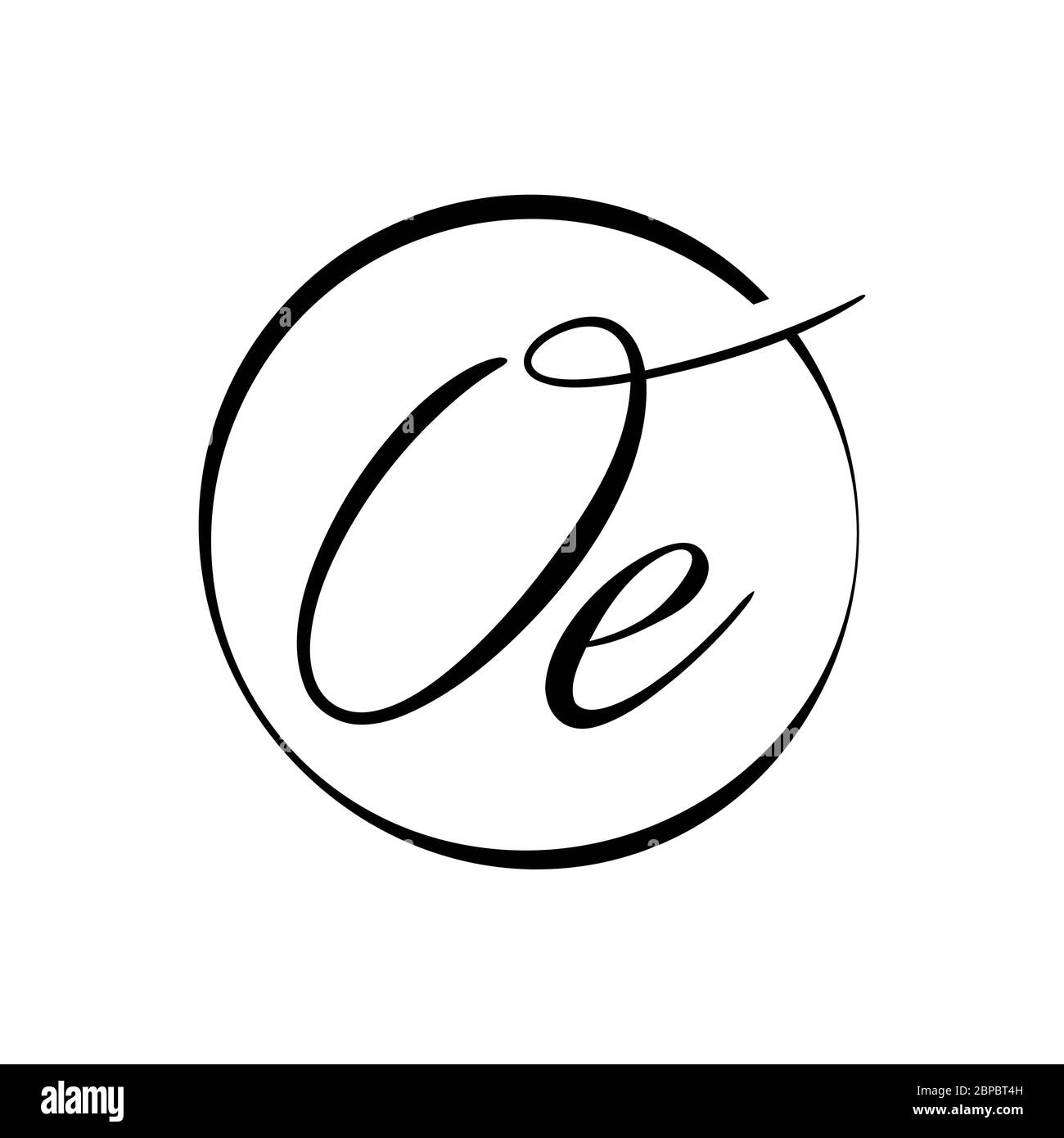 Initial Simple Letter OE Logo Design Vector Template. Abstract Minimal ...