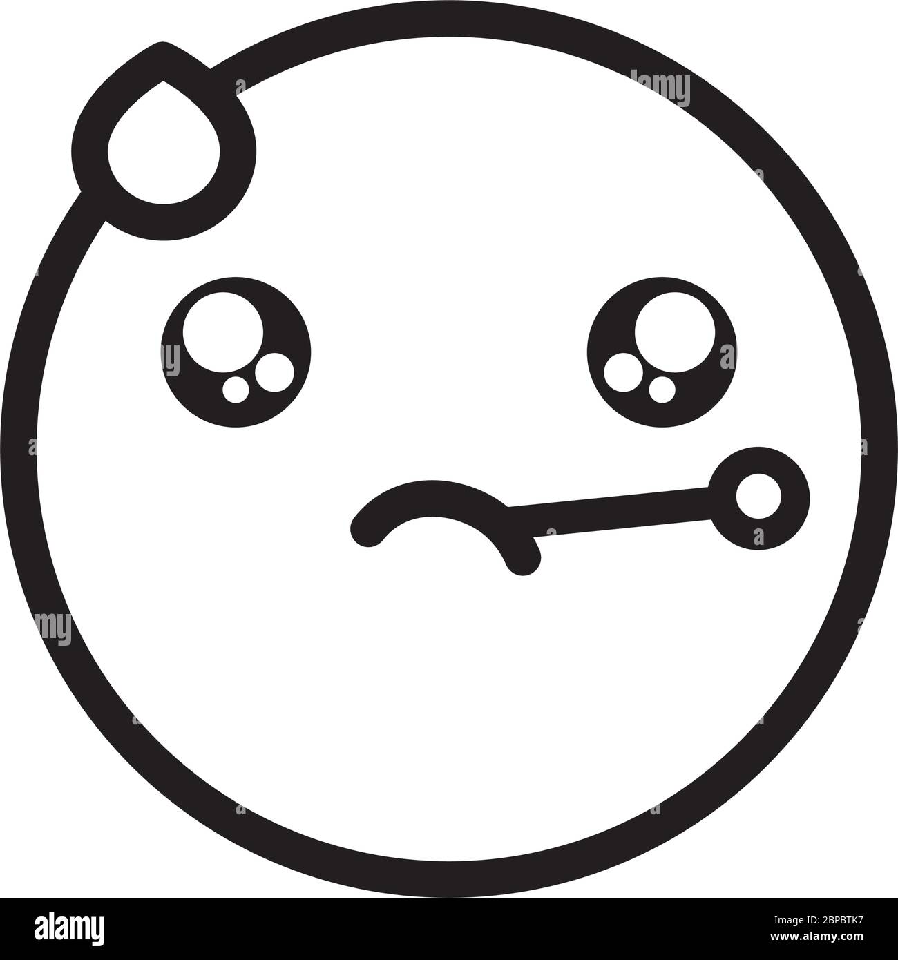 Sick Smiley Black And White