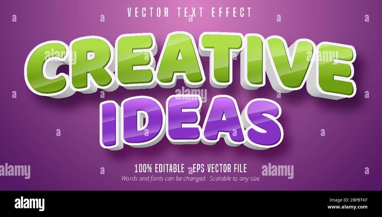 Creative ideas text, 3d editable text effect Stock Vector Image & Art ...