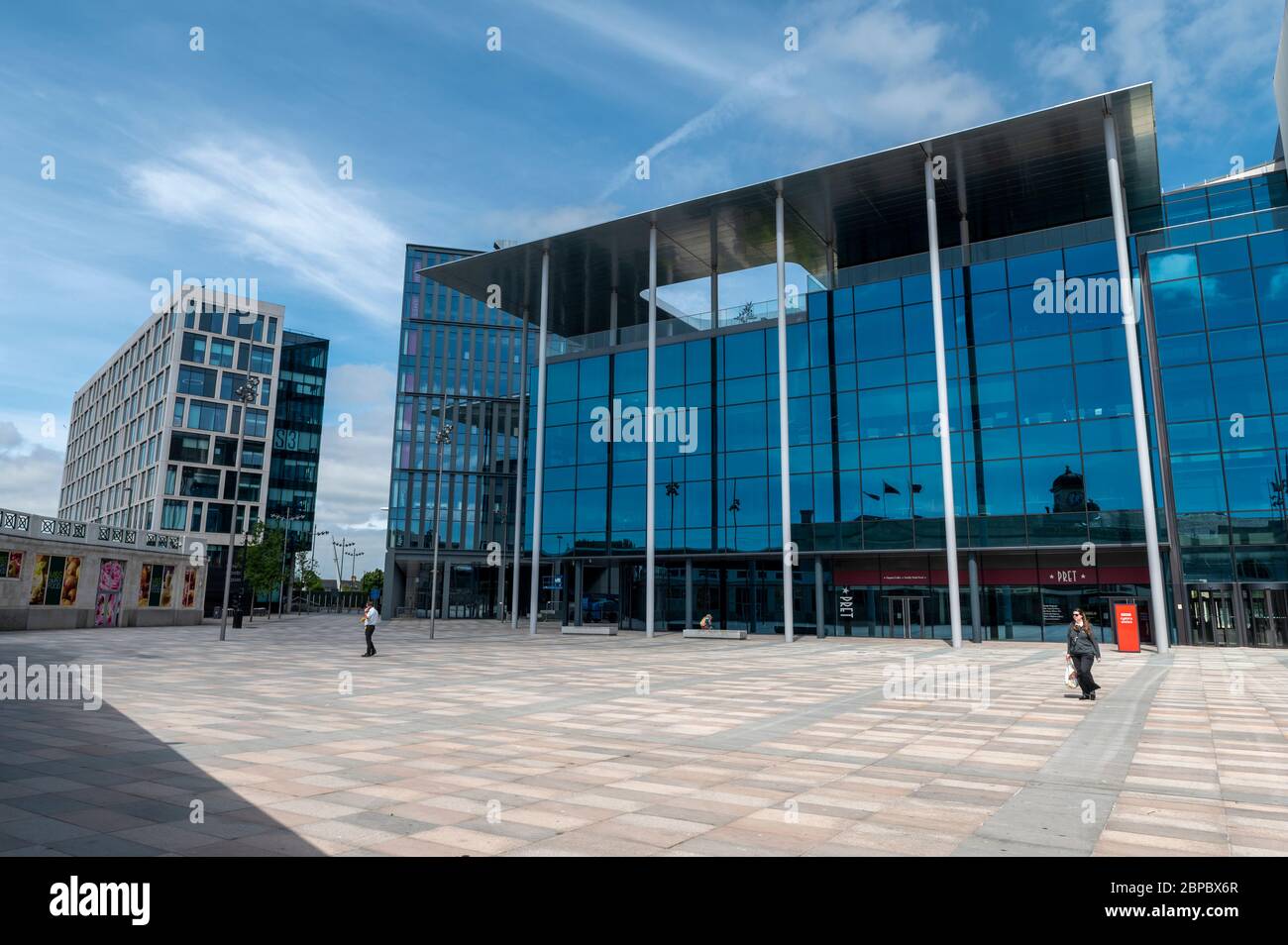 Cardiff City Centre pictured mid morning on 18/5/20 during Covid 19 ...