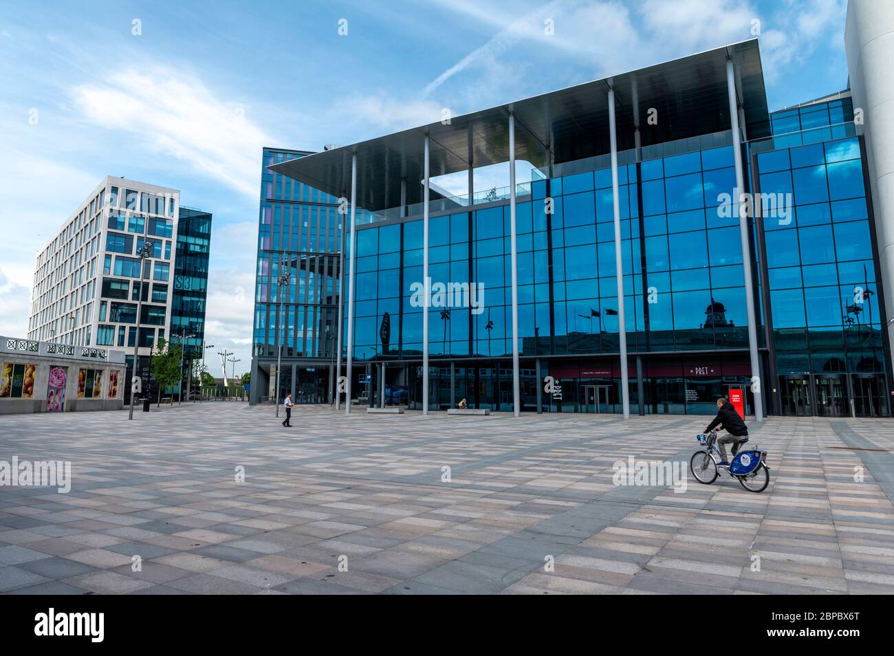 Cardiff City Centre pictured mid morning on 18/5/20 during Covid 19 ...