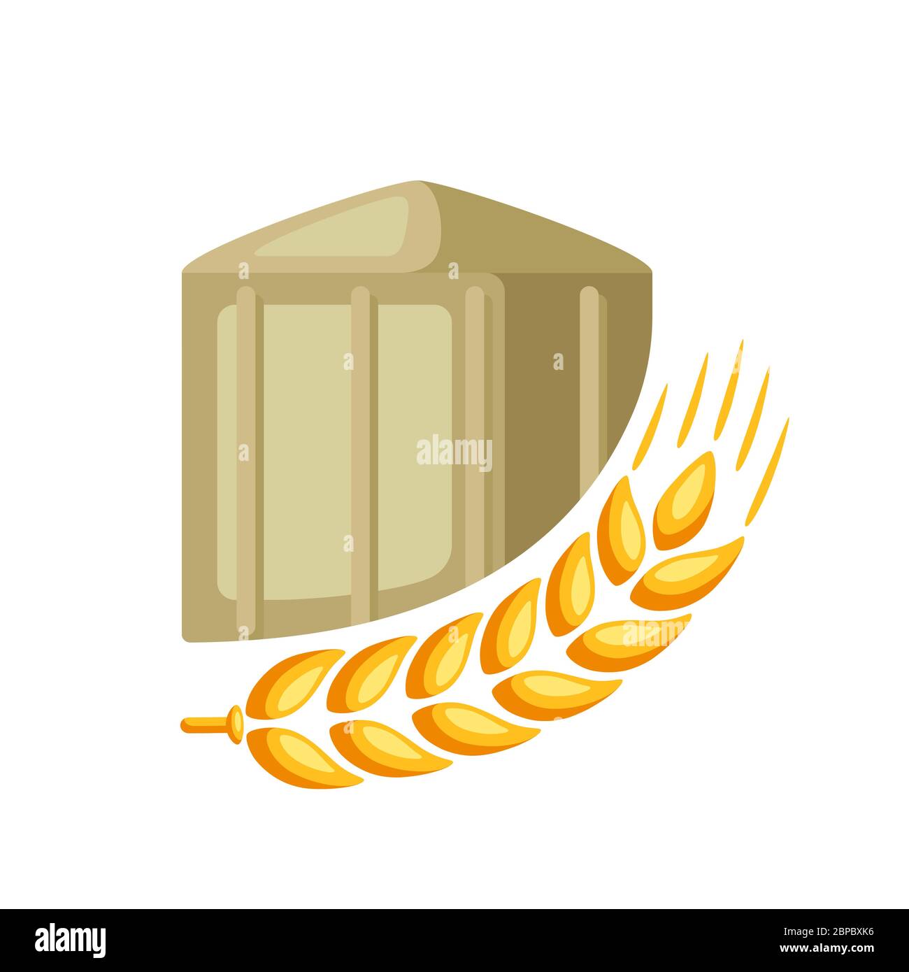 Illustration of granary with ripe wheat ear Stock Vector Image & Art ...