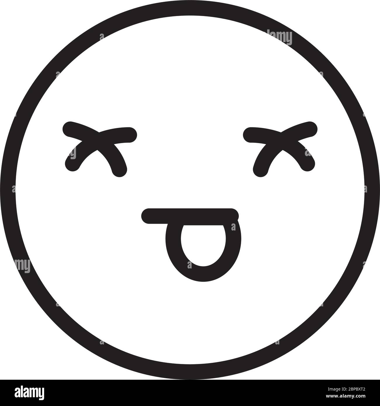 dizzy emoji face icon over white background, line style, vector ...