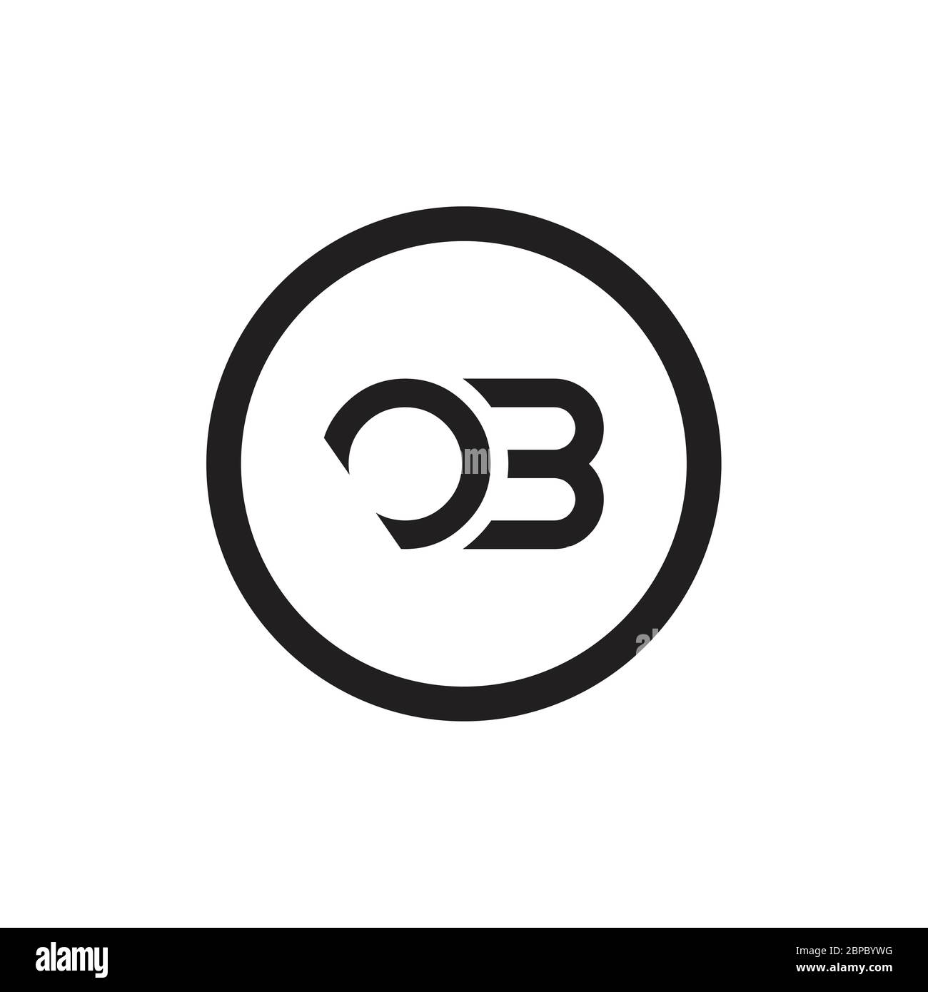 Initial Simple Letter OB Logo Design Vector Template. Abstract Minimal ...