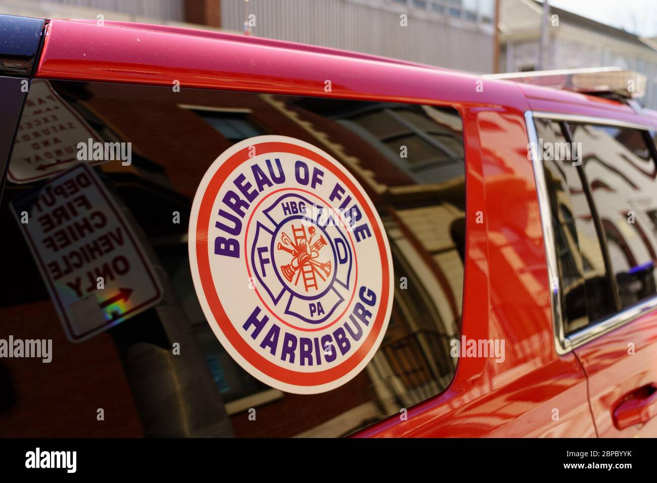 Harrisburg, PA / USA - May 15, 2020: A close up view of the Harrisburg ...