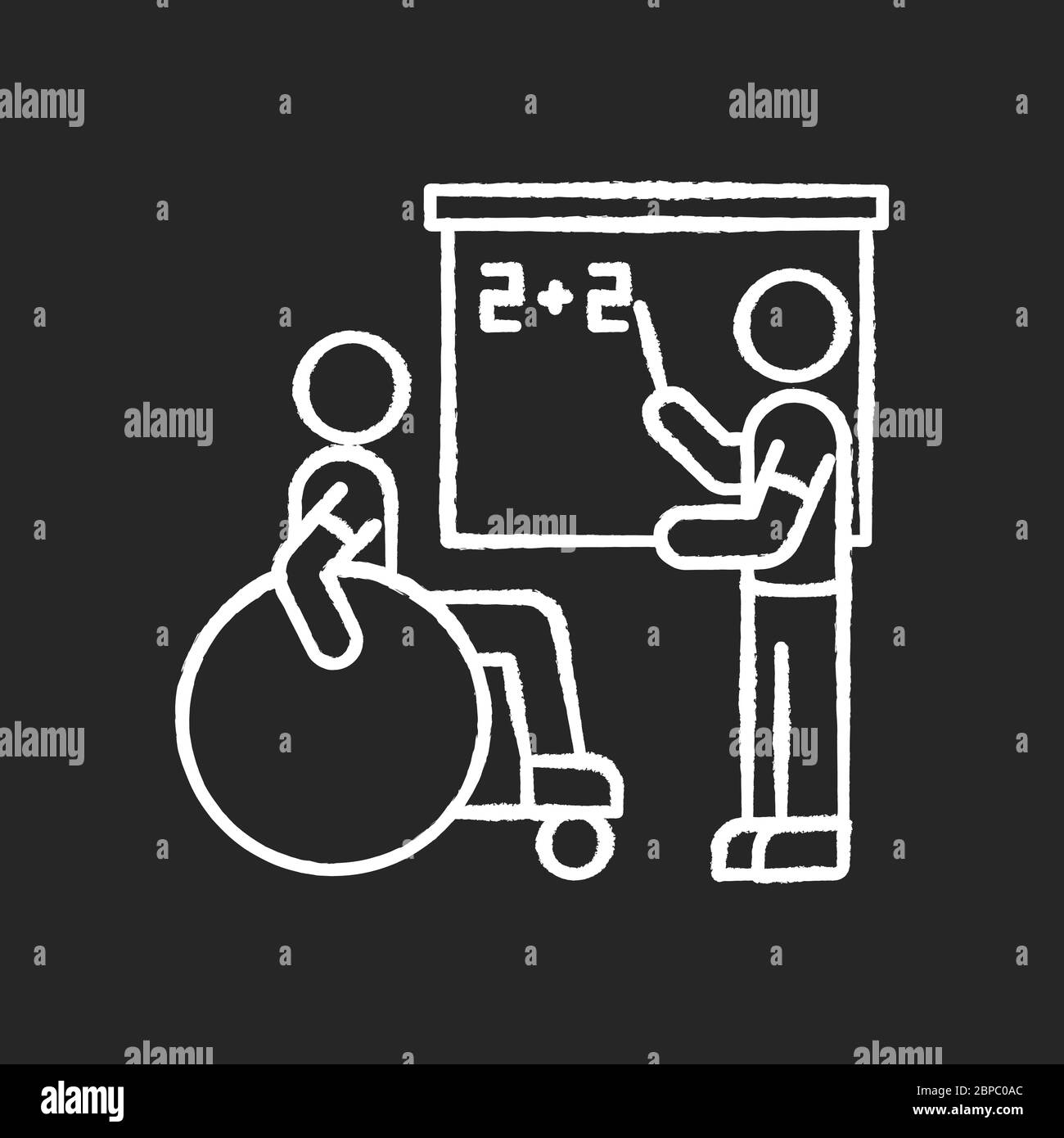 Inclusive education chalk white icon on black background Stock Vector ...