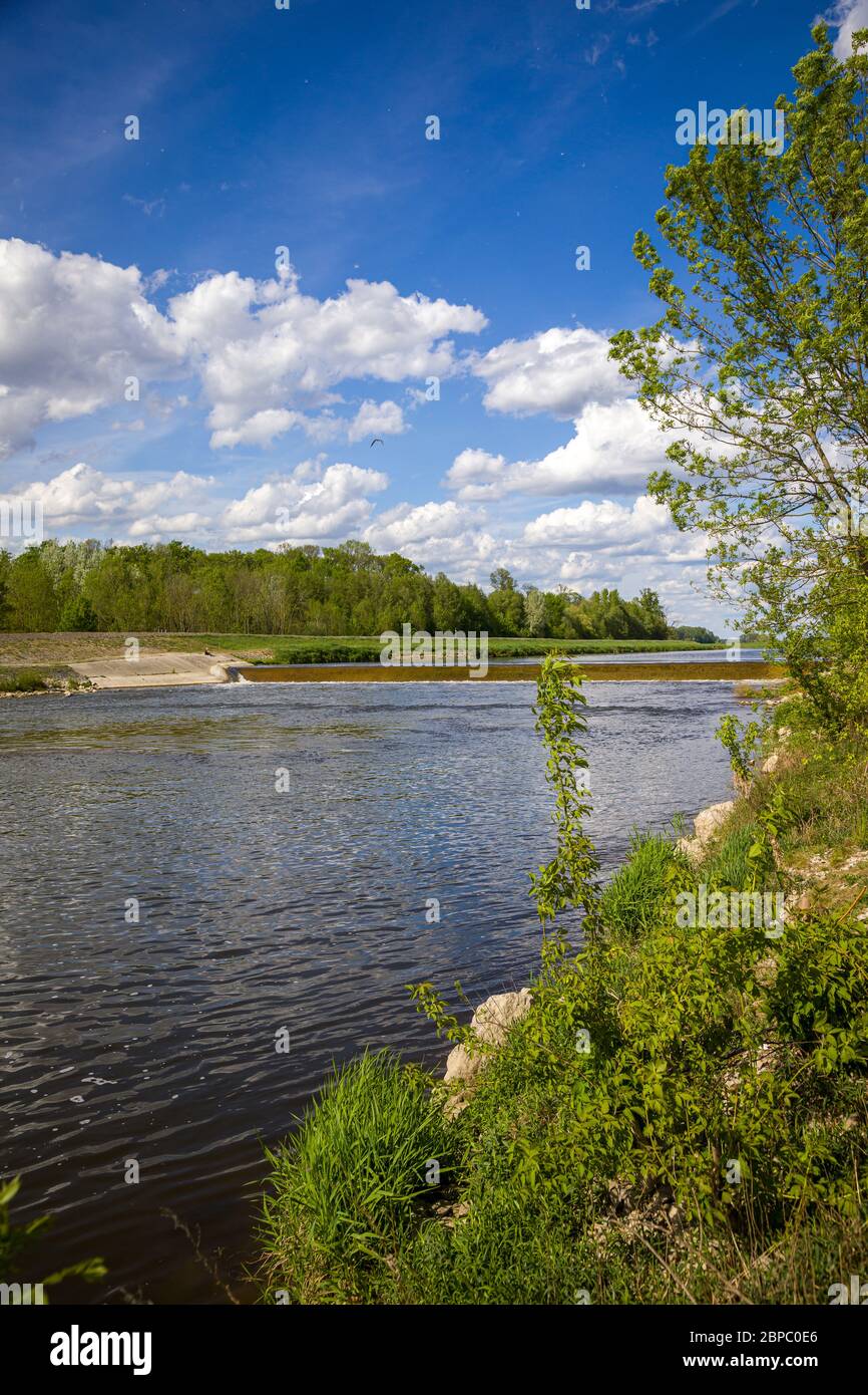 The Morava River on the border between Slovakia and the Czech Republic ...