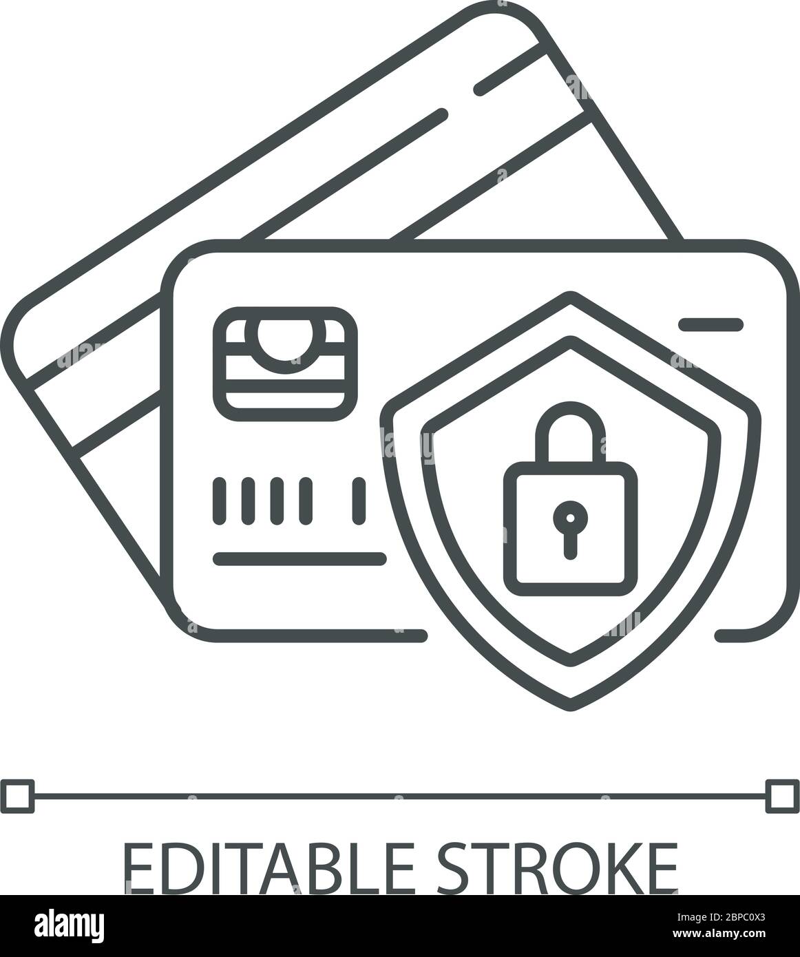 Bank account security pixel perfect linear icon Stock Vector Image ...