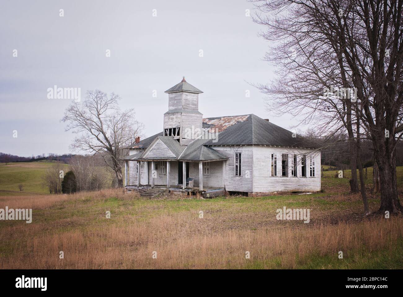 The abandoned Fairview School, near Afton in Greene County, TN, is ...