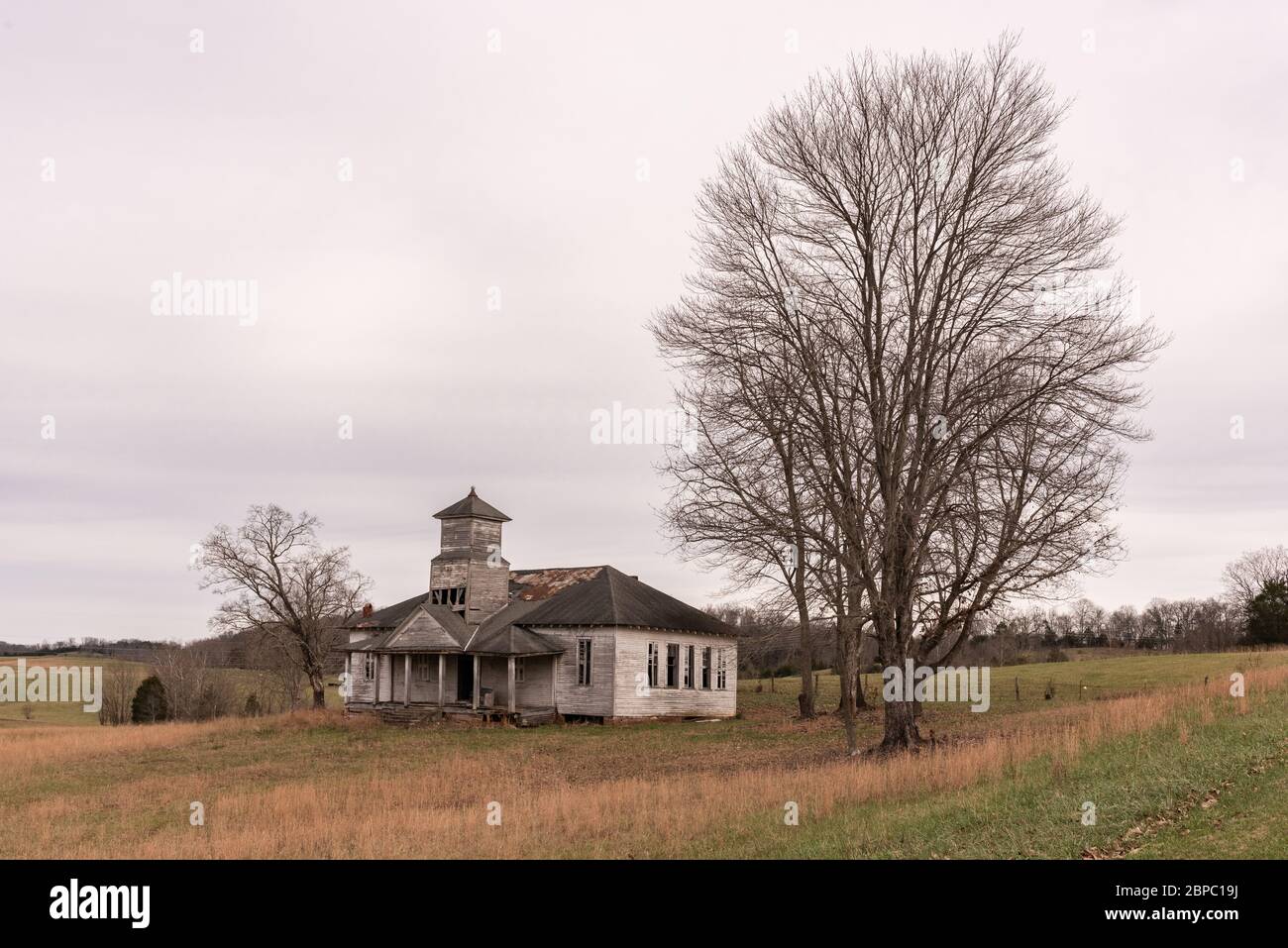 The abandoned Fairview School, near Afton in Greene County, TN, is ...