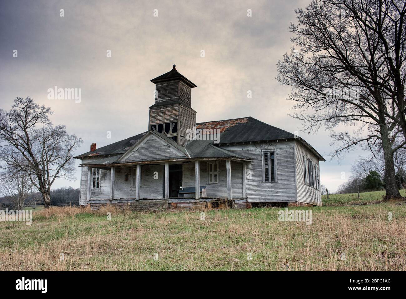 The abandoned Fairview School, near Afton in Greene County, TN, is ...