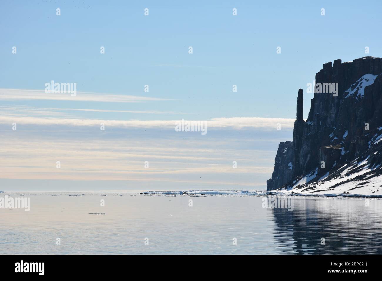 The "bird cliffs" at Alkefjellet in the Hinlopen Strait, Svalbard, are ...