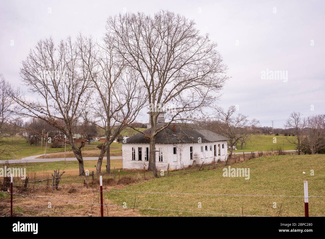 The abandoned Fairview School, near Afton in Greene County, TN, is ...