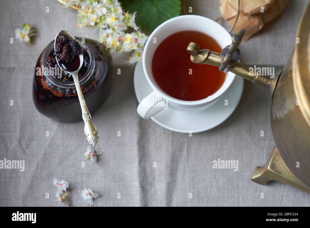 Top view jet hot tea hi-res stock photography and images - Alamy