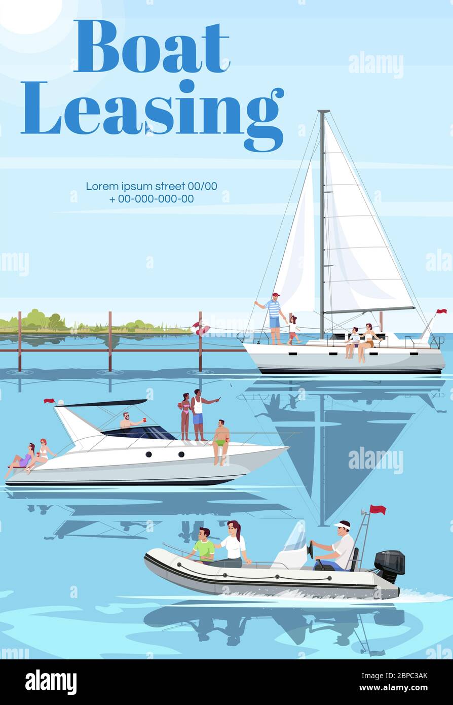 Boat leasing poster template Stock Vector Image & Art - Alamy