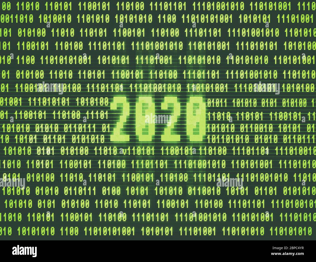 New year 2020 faded computer display illustration Stock Photo - Alamy