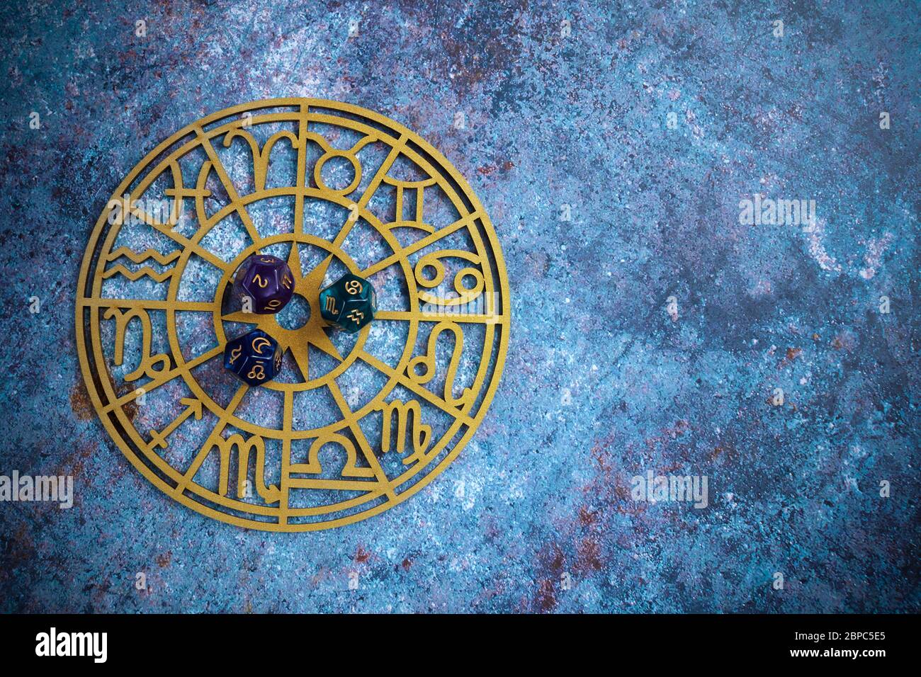 Zodiac signs horoscope circle on dark background. Astrology background ...