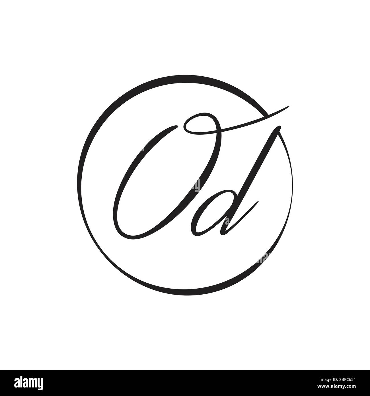Initial Simple Letter OD Logo Design Vector Template. Abstract Minimal ...