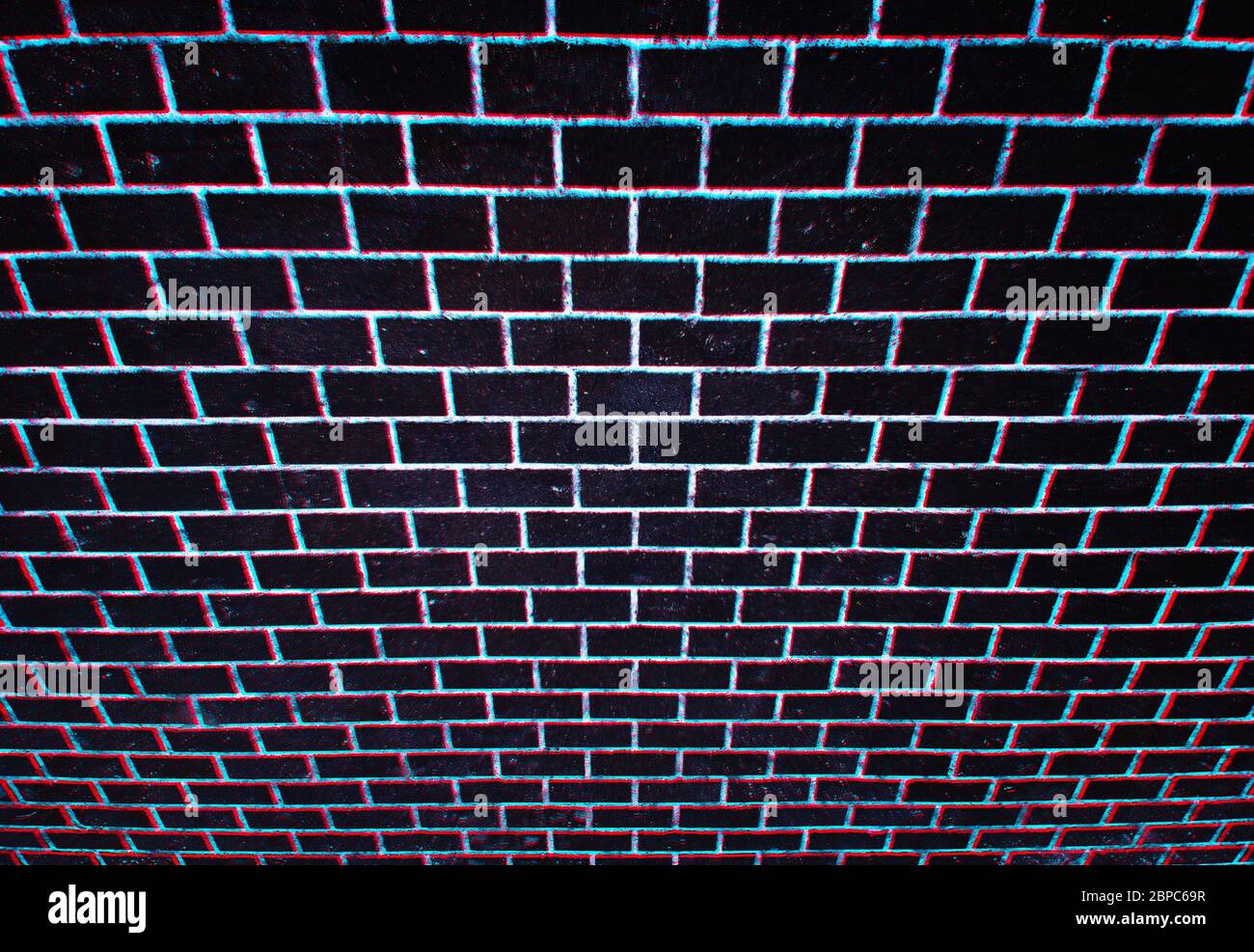 Purple bricks with chromatic aberration background Stock Photo - Alamy