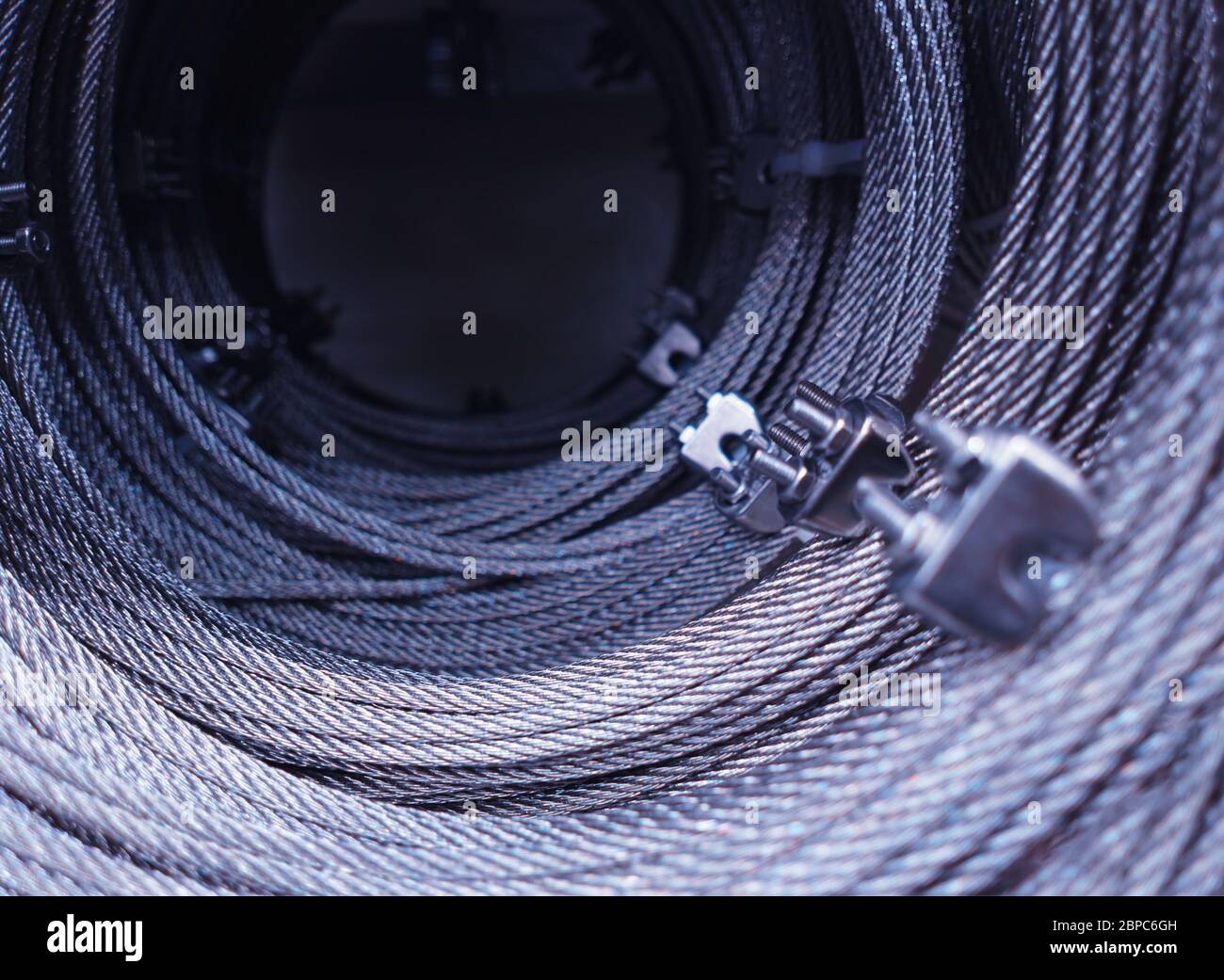 Metallic stranded wire with locks background Stock Photo - Alamy
