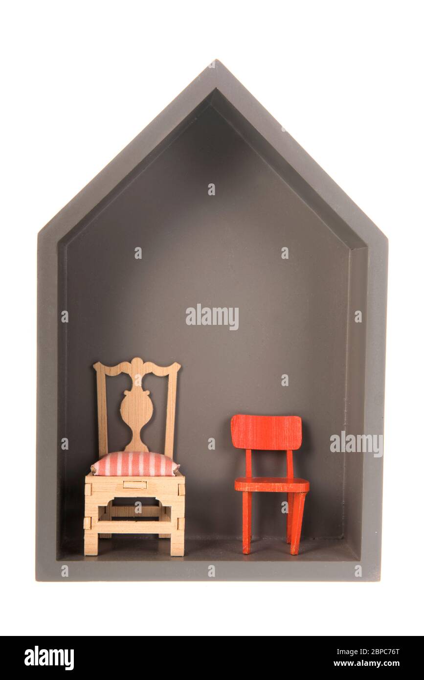 Interieur modern house with chairs isolated over white background Stock ...