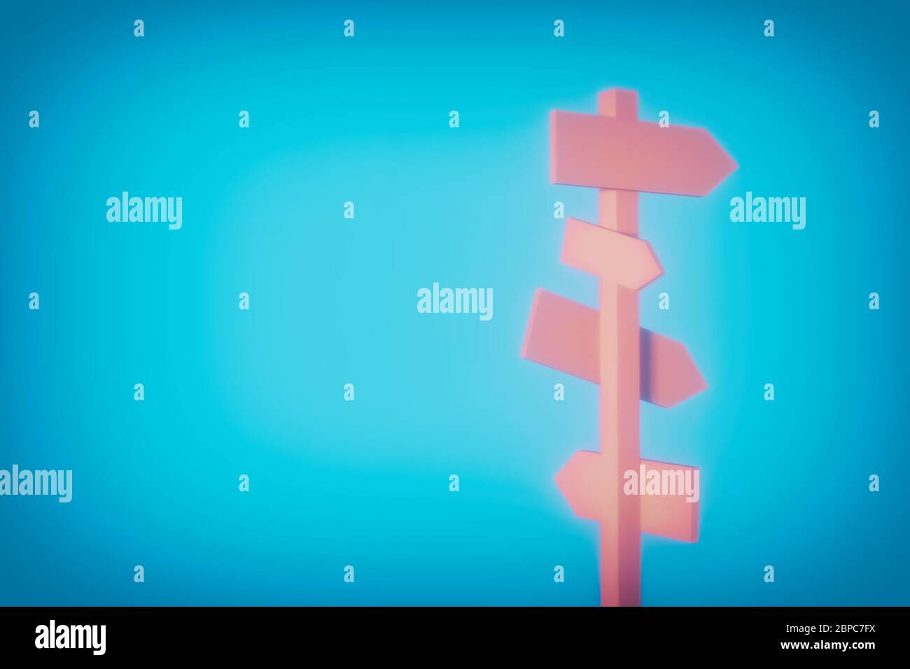 Right aligned road pointer 3d render design element Stock Photo - Alamy