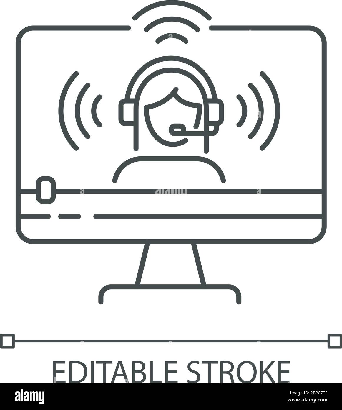 Web streaming pixel perfect linear icon Stock Vector Image & Art - Alamy